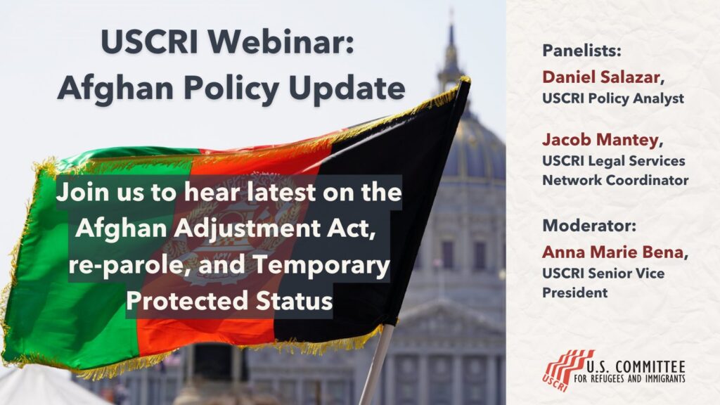 USCRI - Webinar: Afghan Policy Update - InterAction