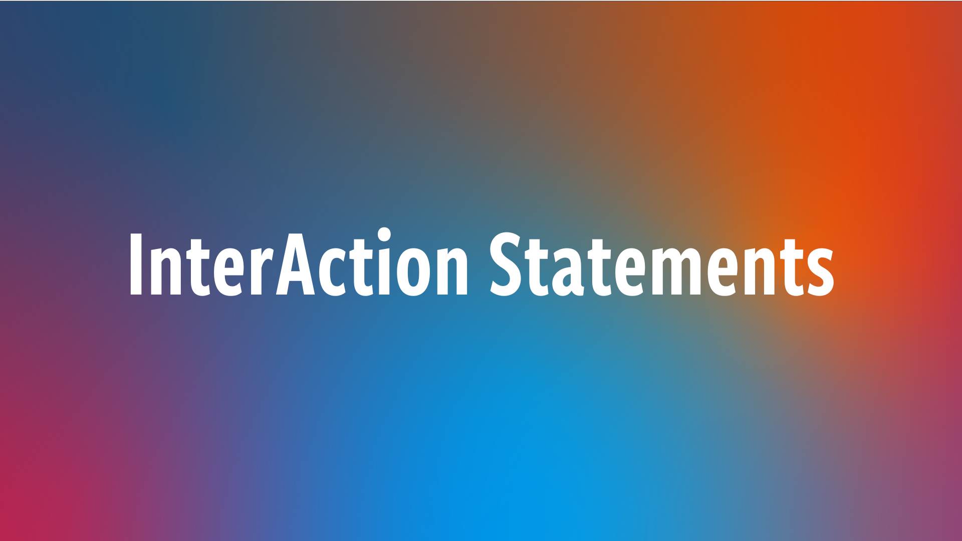 Statements - InterAction